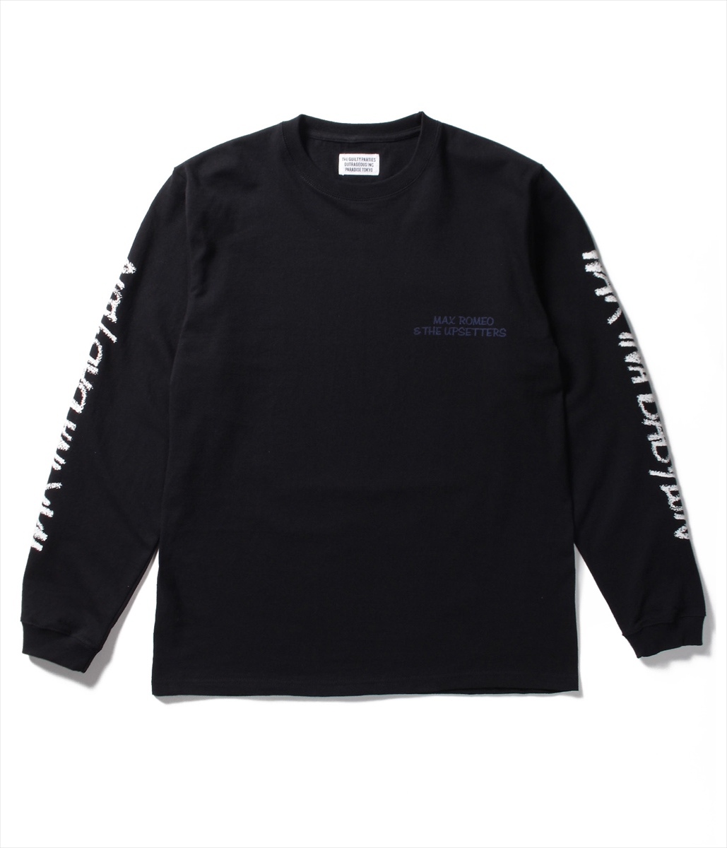 WACKO MARIA/CREW NECK LONG SLEEVE T-SHIRT（TYPE-3）（ブラック）[プリント長袖T-19春夏 ...